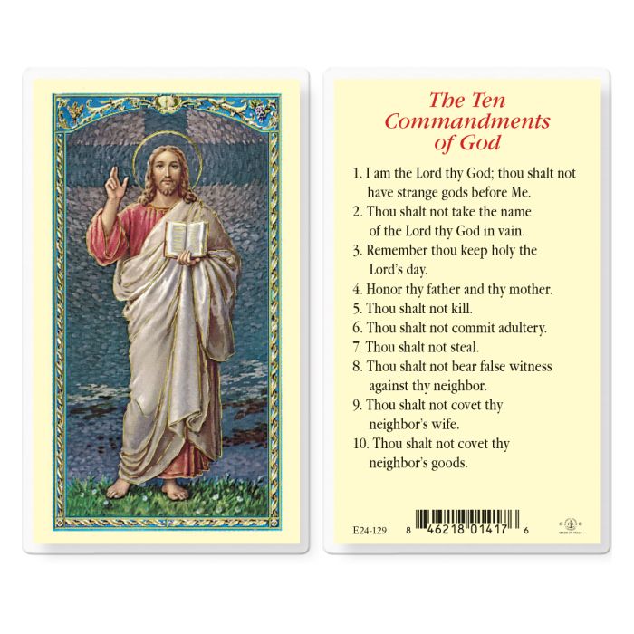 The Ten Commandments of God Holy Card – TLDM.org shopping cart